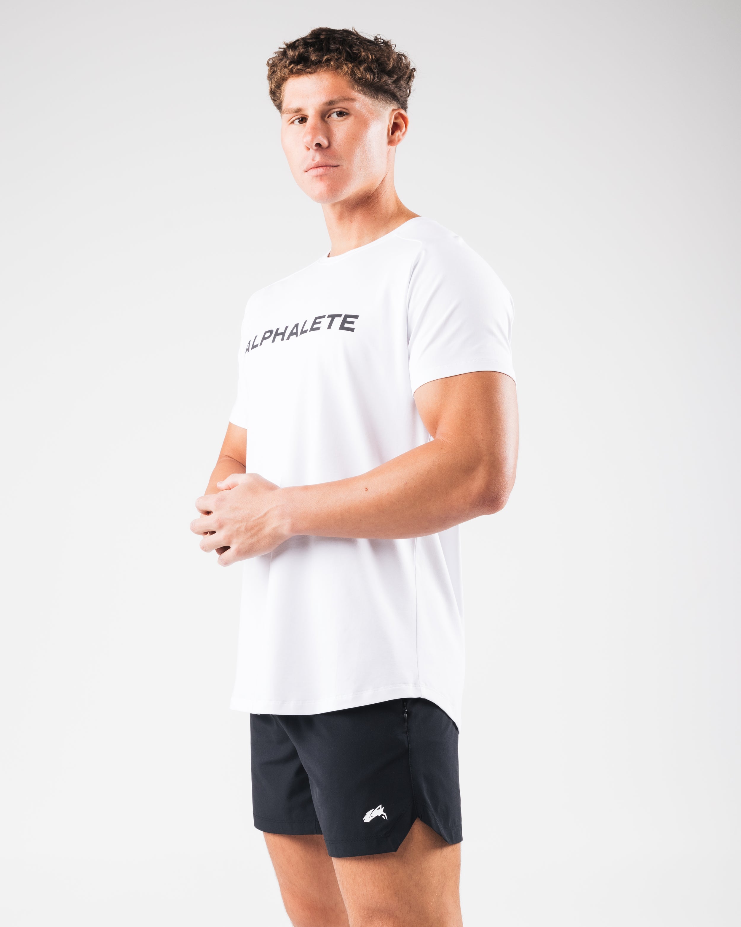 Core Tee - White / Black – Alphalete Athletics