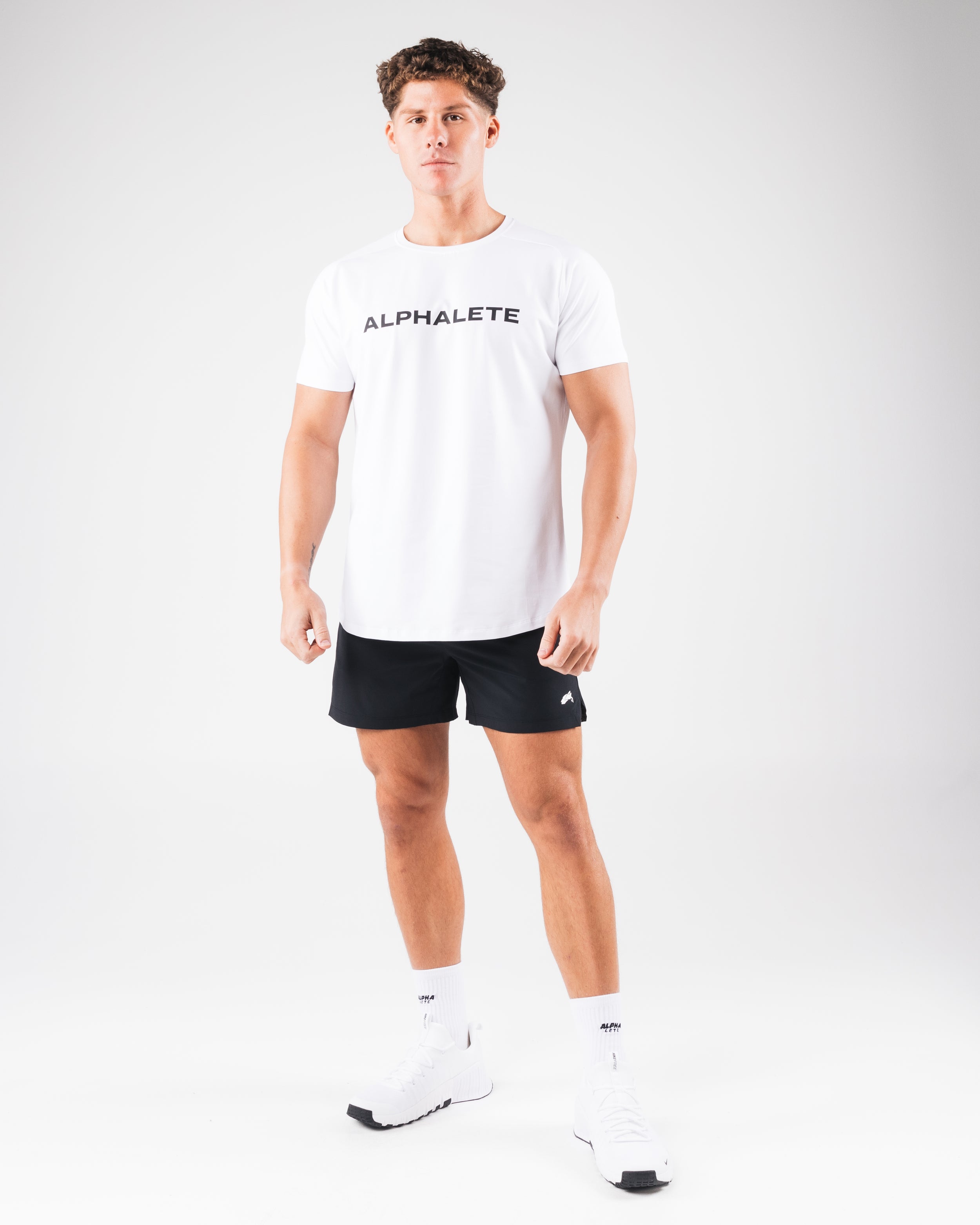 Core Tee - White / Black – Alphalete Athletics
