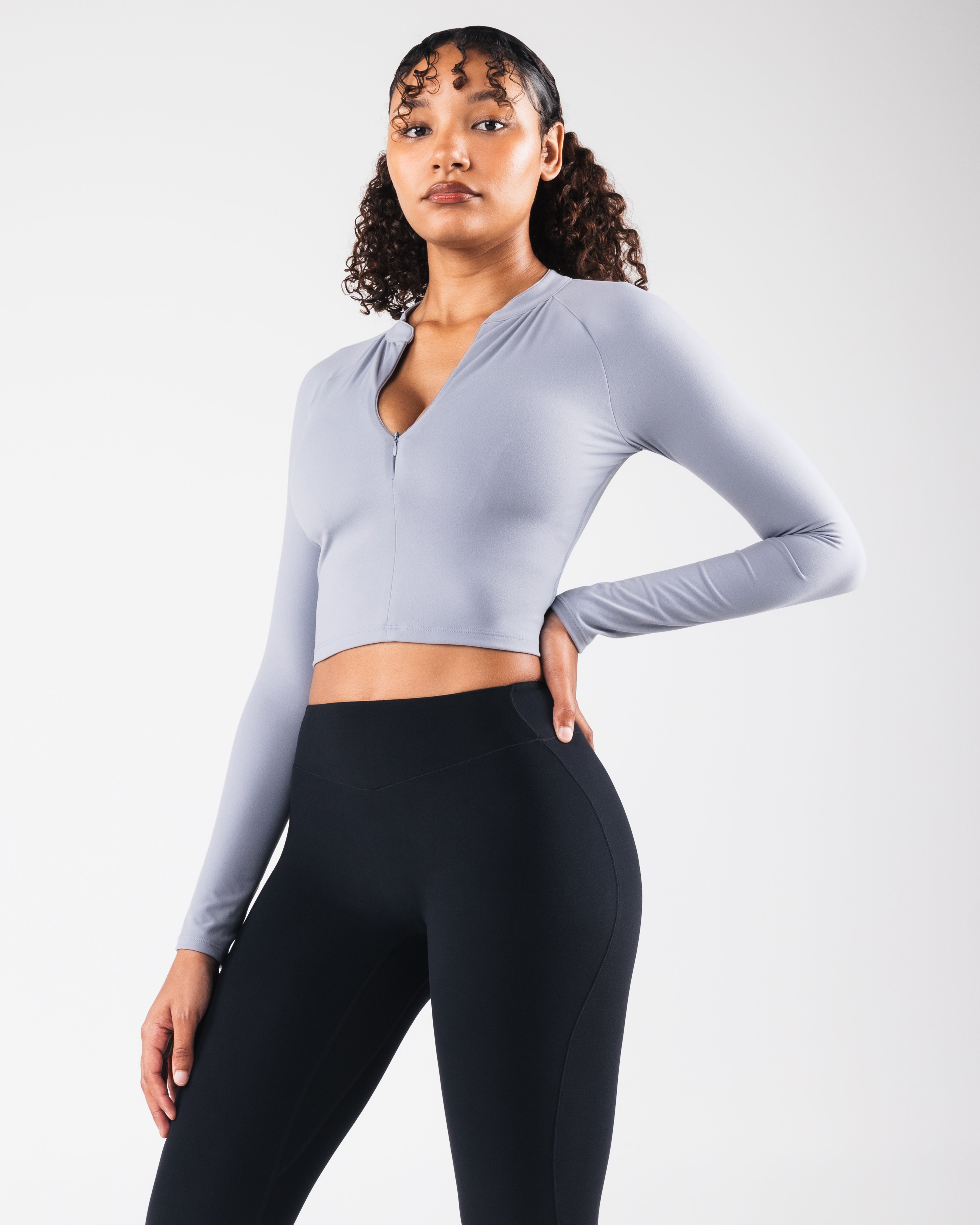 KDM LS Zip Bra - Mist – Alphalete Athletics