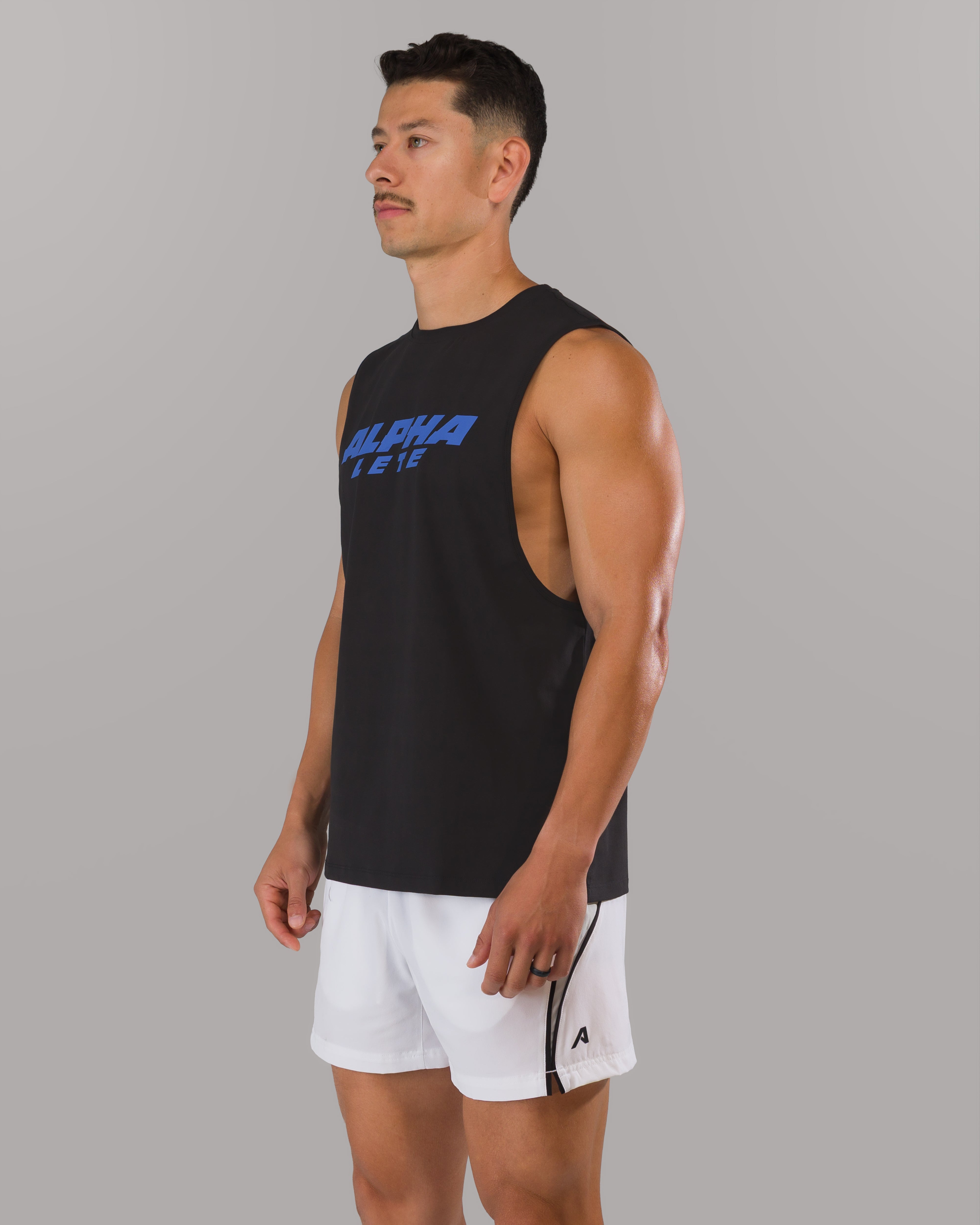Force Core Cutoff - Black / Varsity Blue – Alphalete Athletics