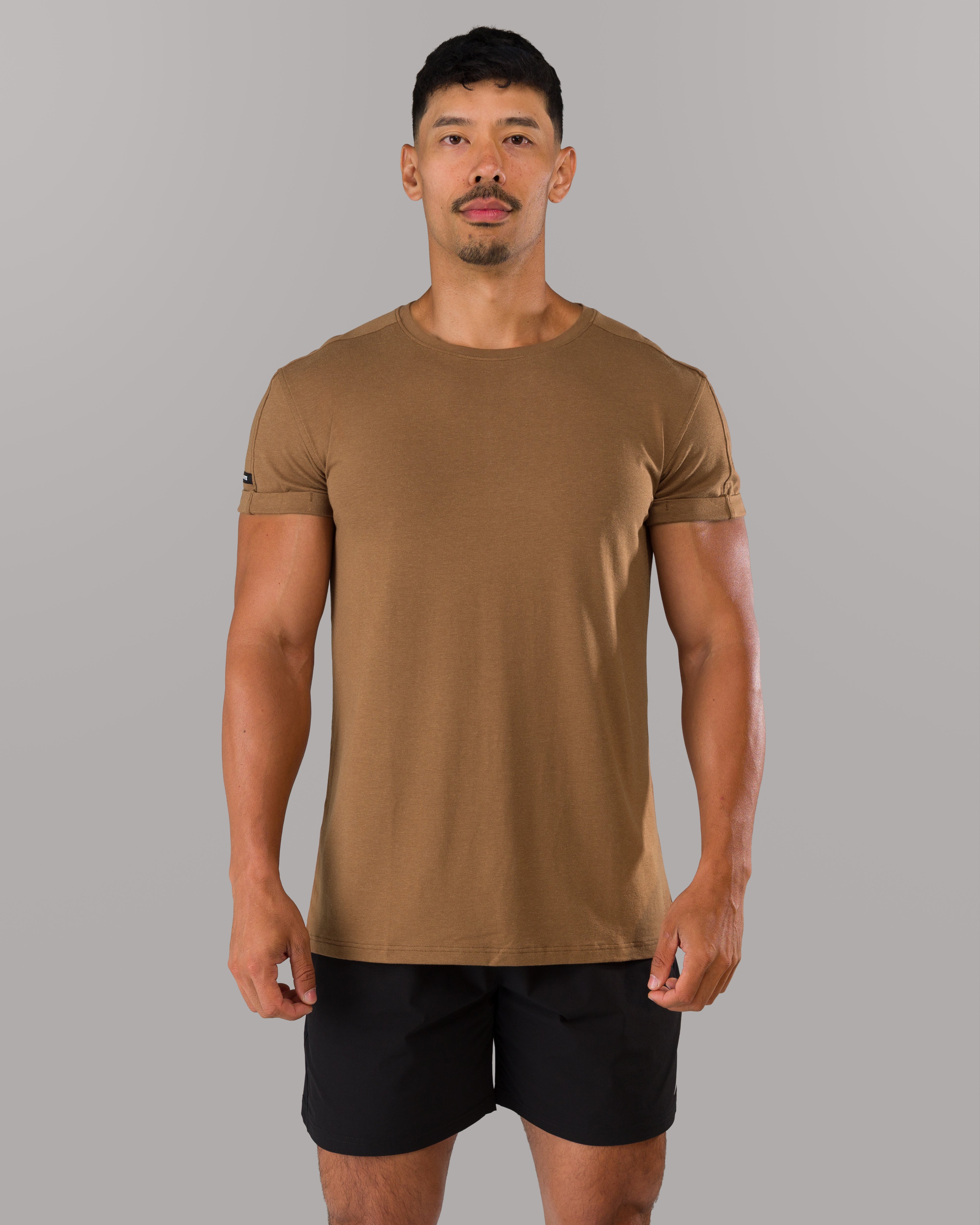 Rolled Muscle Tee - Brown – Alphalete Athletics