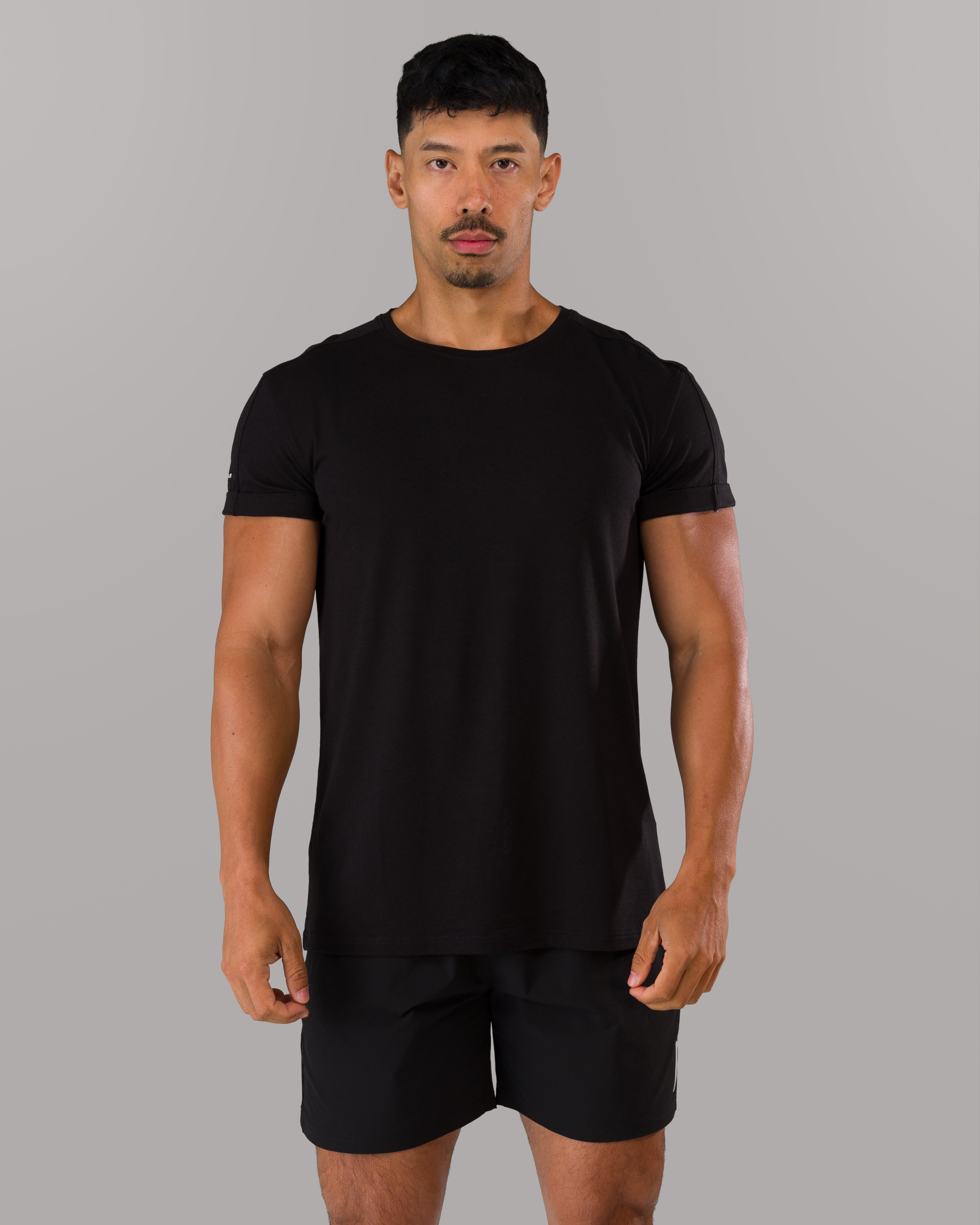 Rolled Muscle Tee - Black – Alphalete Athletics
