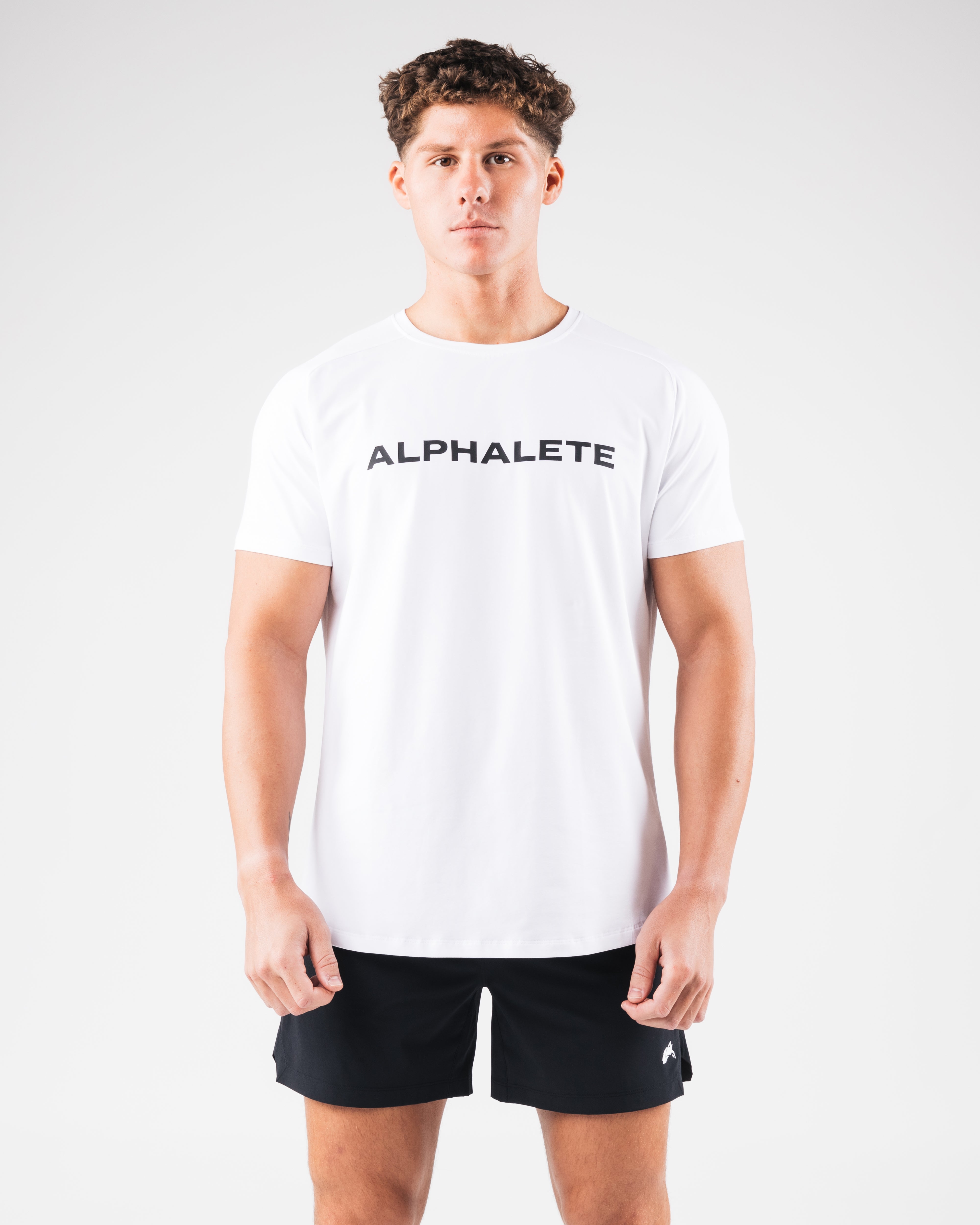 Core Tee - White / Black – Alphalete Athletics