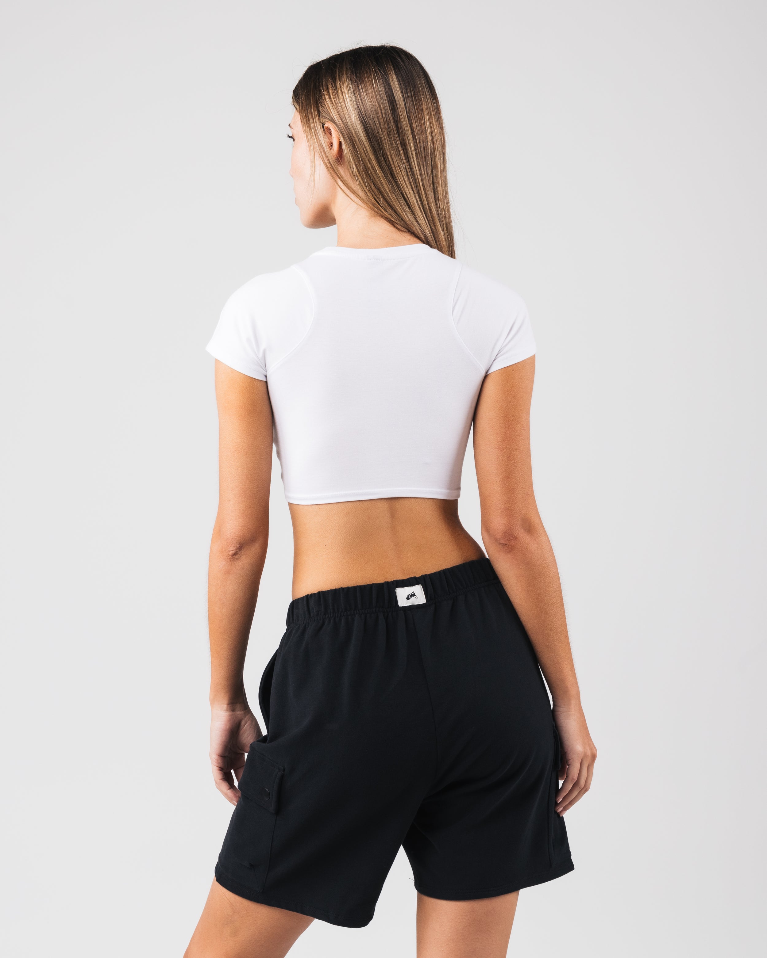 Angled Crop Tee - White – Alphalete Athletics