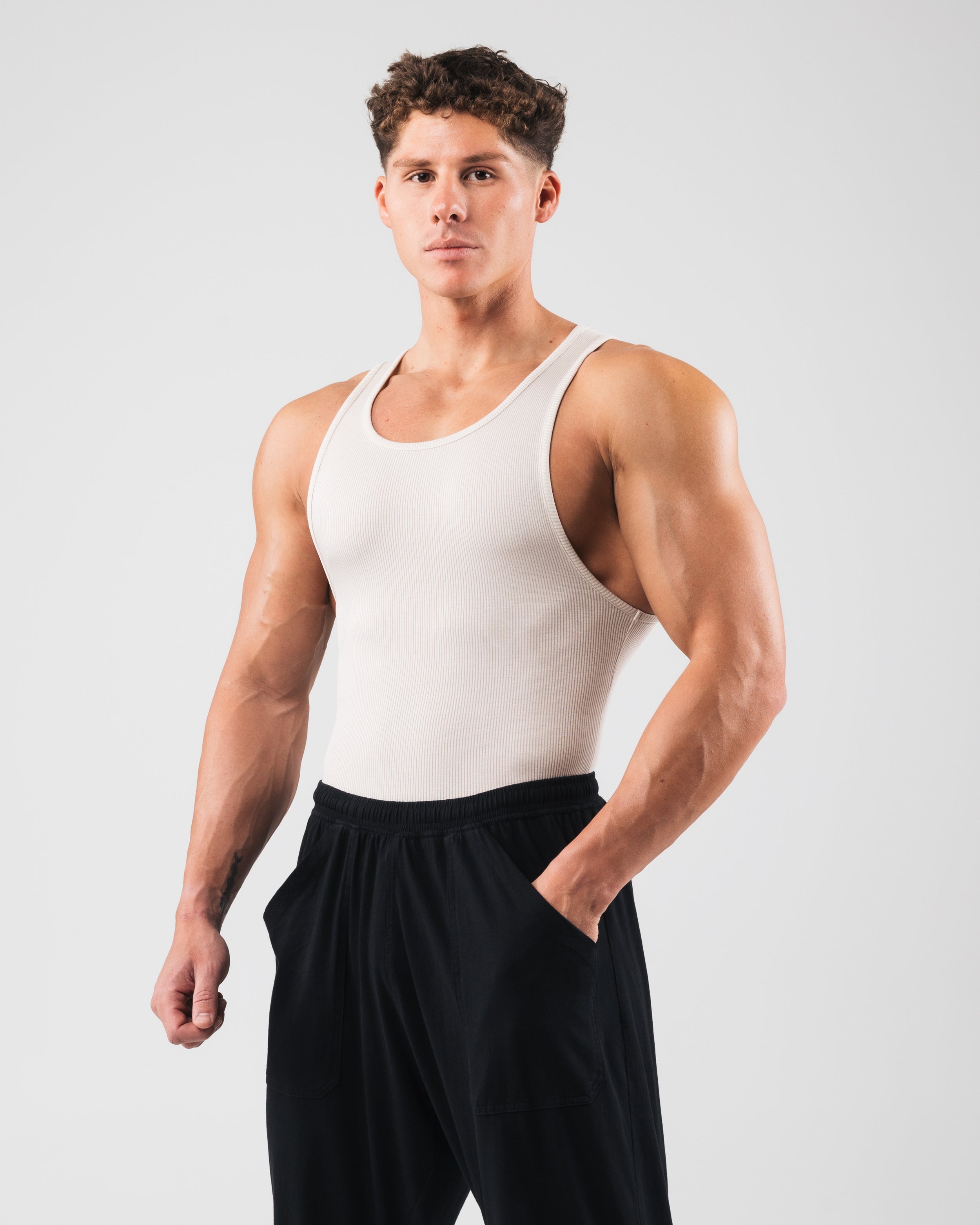 Zero Ribbed Tank 2pk - Cream – Alphalete Athletics